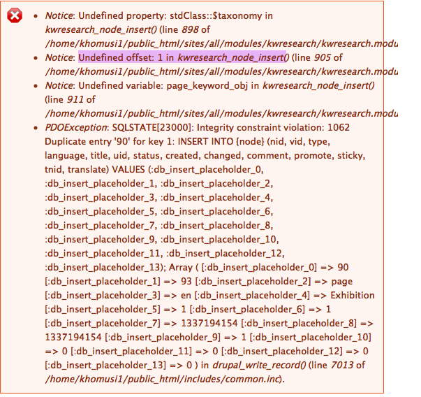 pdoexception: sqlstate[23000]: integrity constraint violation: 1062 duplicate entry for key ...